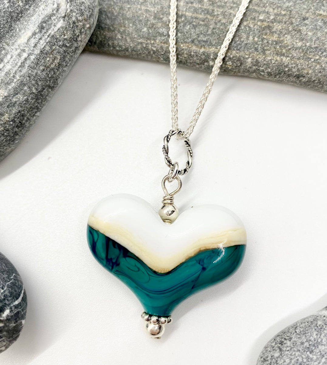 Multicolor Cream and White Hearts – Kari Heybrock Designs